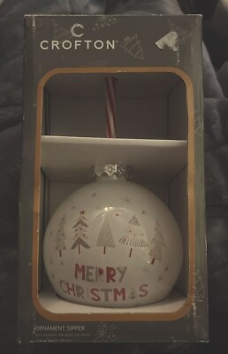 Crofton Merry Christmas Ornament Christmas Party Sipper Cup with Straw ...