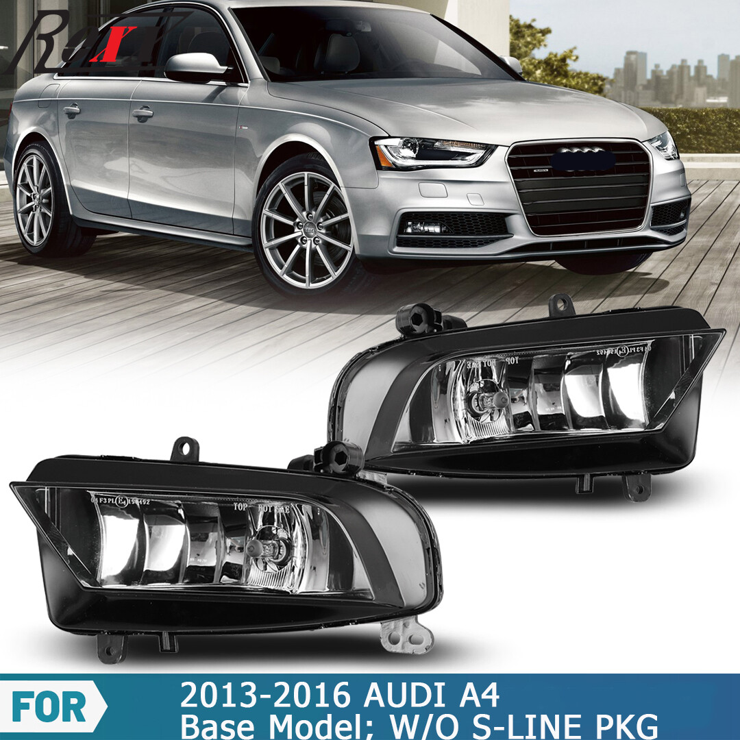 Fog Lights For 2013-2016 Audi A4 Front Bumper Lamps Pair Clear Lens ...