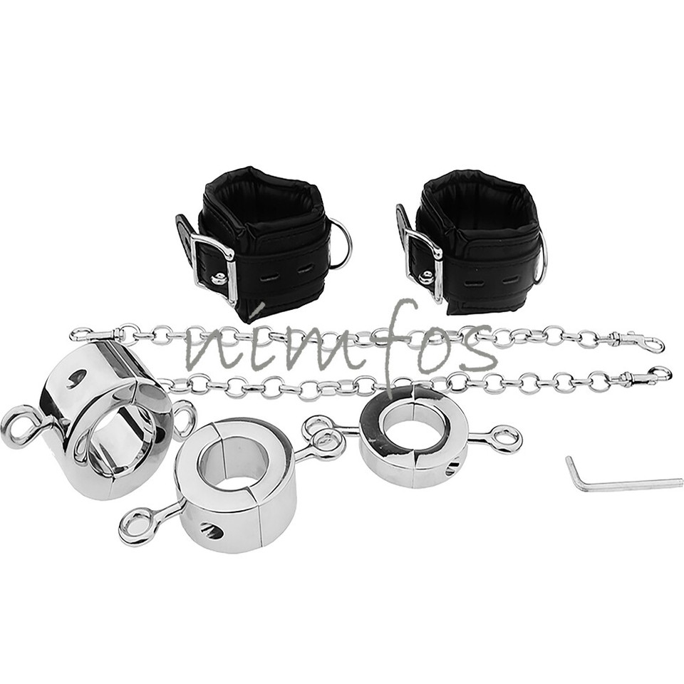 Male Ball Stretcher With Leather Handcuff Ankle cuffs Lock Scrotum ...