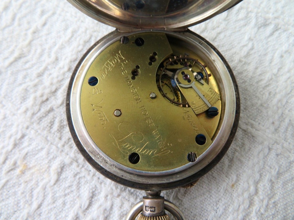 ANTIQUE, MENS, SILVER POCKET WATCH, LOND 1910, MAPPIN & WEBB, N/R ...