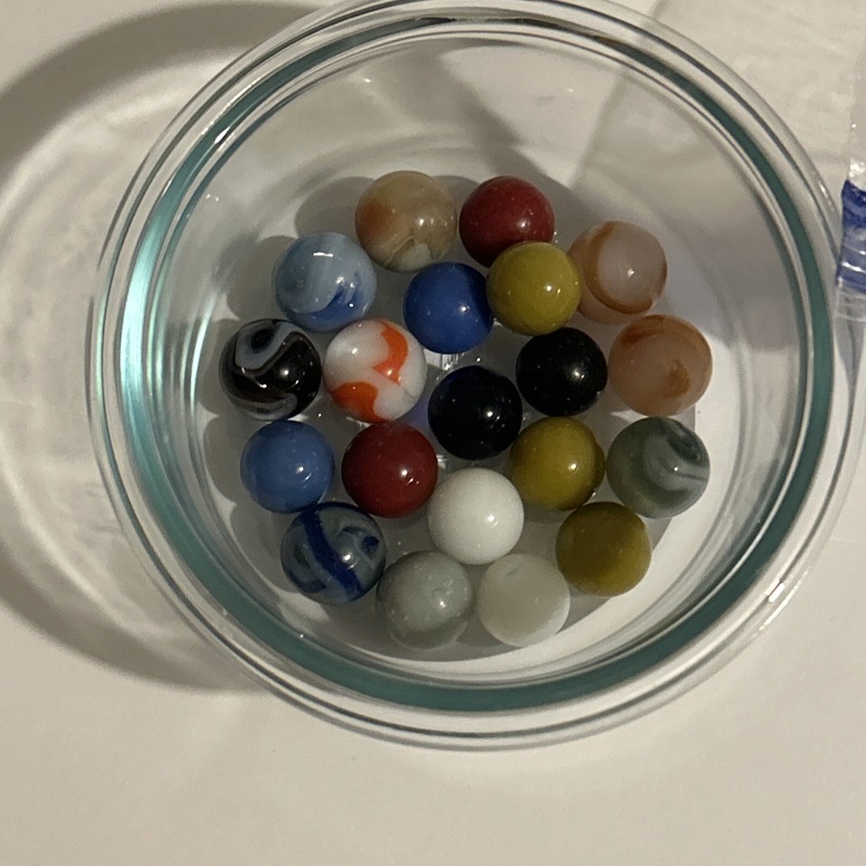 AUTHENTIC Vintage Marbles LOT of 20 - 1930-1950s ~ 8 SWIRL Marbles ...