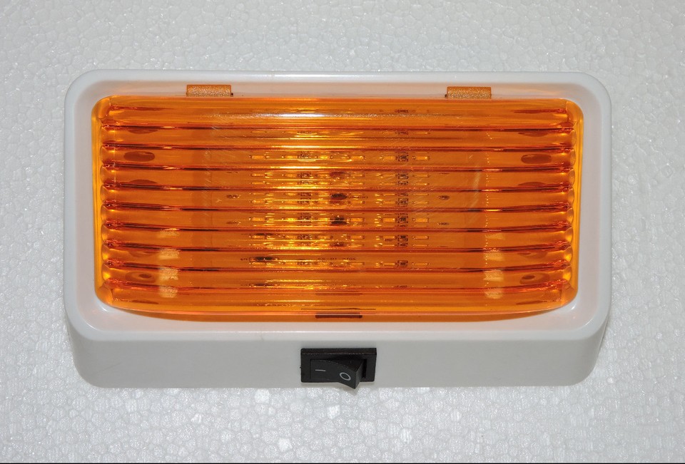 12V Light Fixture LED RV Exterior Porch Utility Light w/switch Clear ...