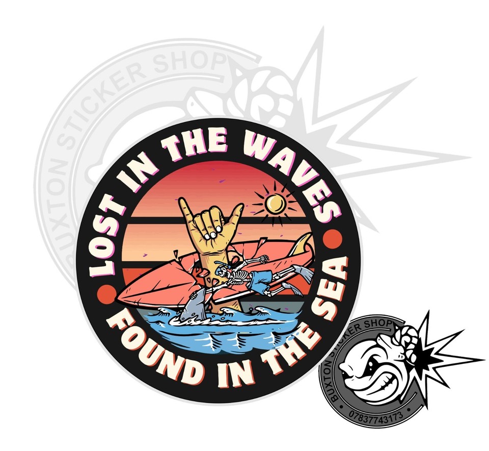 Surf waves Sticker Decal Vinyl Camper camping Skate T5 Van Motorhome ...