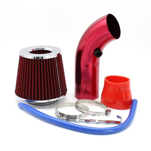 3'' red chrome intake short plunger 76mm cold air intake cone filter ...