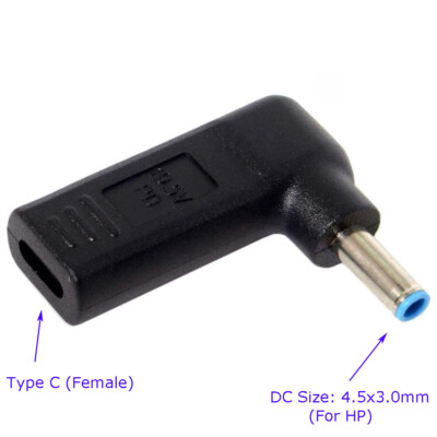 PD Adapter USB Type C Female to 4.5x3.0mm DC Tip Power Adapter for HP ...