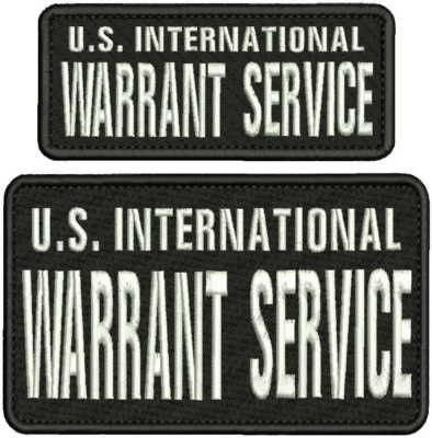 U.S. INTERNATIONAL WARRANT SERVICE EMB patch 3.5x and 2x5hook on back ...