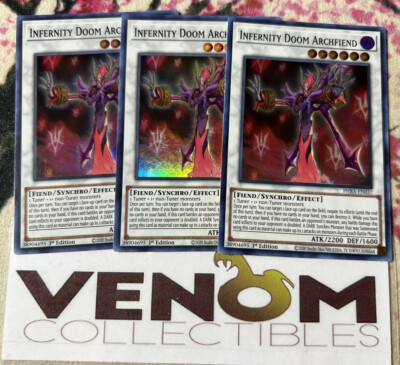 3x (M/NM) Infernity Doom Archfiend PHRA-EN037 Super Rare 1st Edition ...