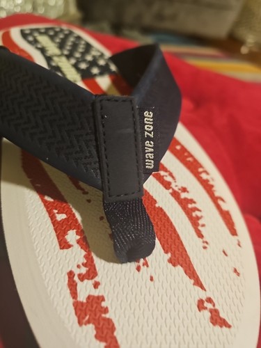 NWT Wave Zone Palm Patriotic American Flag Flip Flops Men's Size 8-9 ...