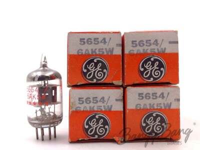 4 General Electric 5654/6AK5W Pentode Video/Audio Amplifier Valve ...