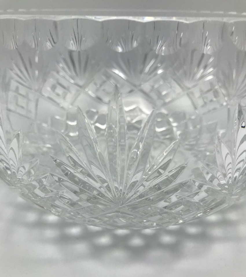 Cut Crystal 8.25" Serving Bowl Ludlow Pattern Unmarked Vintage Salad ...