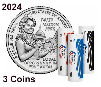 2024 P D S American Women Quarter Hon. PATSY TAKEMOTO MINK 3-Coin Set ...