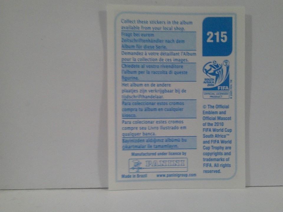 2010 Panini FIFA World Cup South Africa Blue Back Stickers Robbie ...