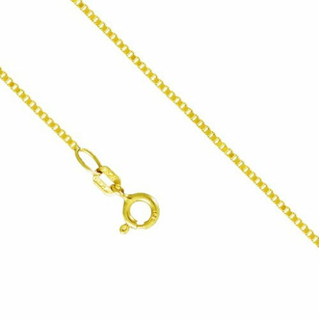 Clearance Real 10K Yellow Gold Box Chain Closed Link .5 mm Necklace 18 ...
