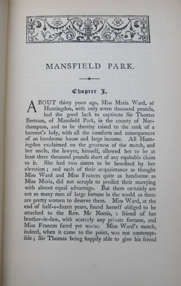 1895 Mansfield Park- Jane Austen William Cooke Illustrated | eBay UK