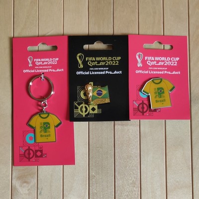 FIFA World Cup Qatar 2022 ~Nation Pride Key Chain & Pin (Brazil) | eBay