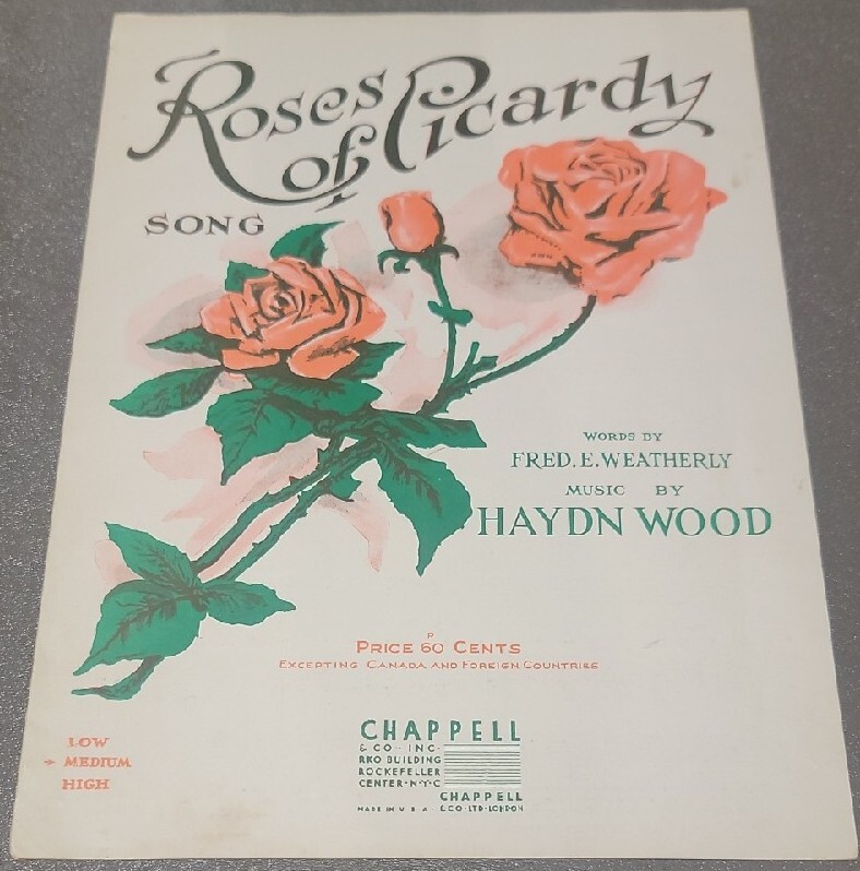 Sheet Music Roses of Picardy by Fred E. Weatherly 1916 Vintage | eBay