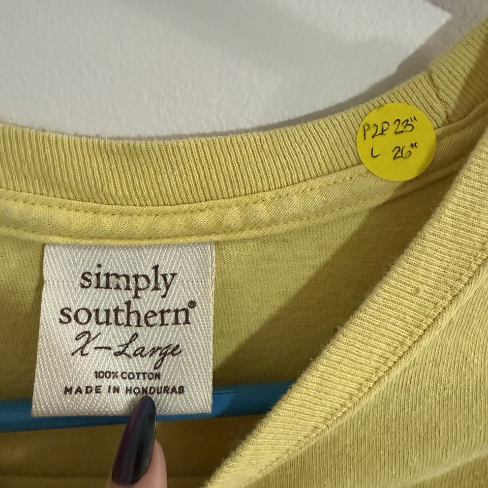 Simply Southern Women's Short Sleeve T-Shirt Crew, Yellow, Size XL. | eBay