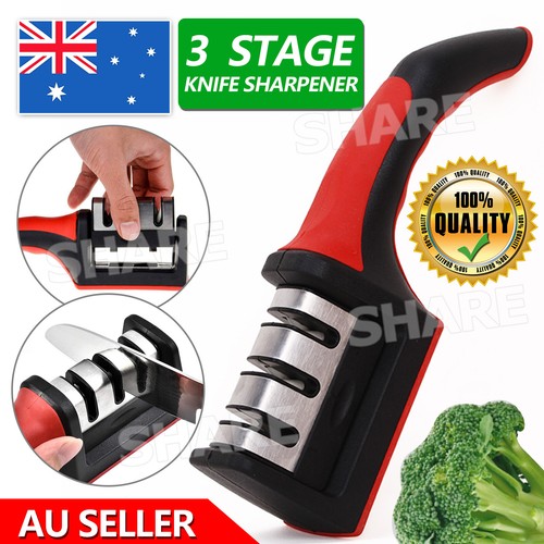 Knife Sharpener 3 Stage Kitchen Diamond Sharp Knives Scissor Sharpening ...