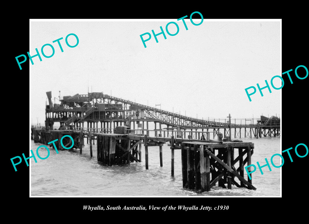 OLD POSTCARD SIZE PHOTO WHYALLA SOUTH AUSTRALIA VIEW OF THE TOWN JETTY ...