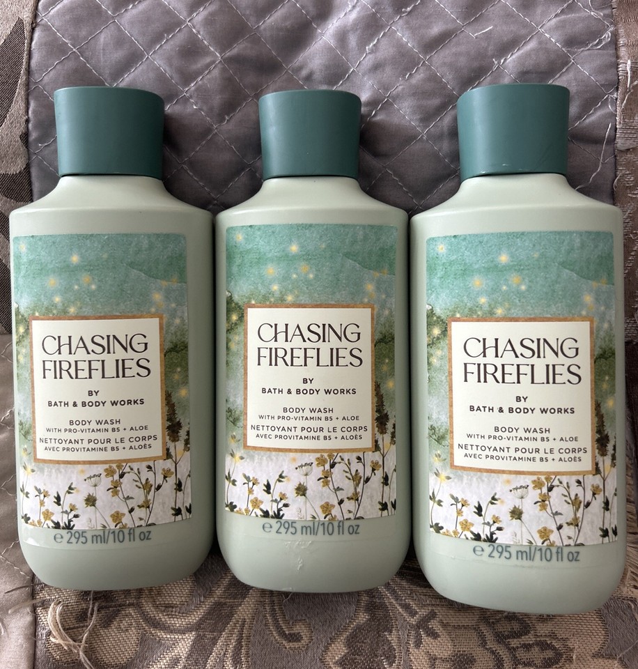 3 Bath & and Body Works CHASING FIREFLIES Body Wash Shower Gel 10 fl ...