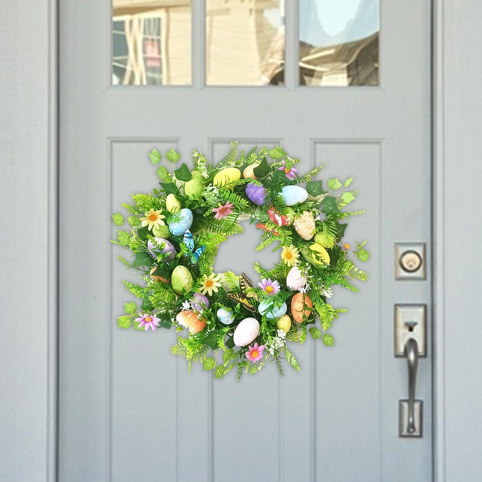 Easter Egg Wreath, Easter Door Wreath, Spring Wreath Easter Decoration ...