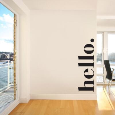 HELLO WALL STICKER Decal Home Decor Art Quote SQ185 | eBay