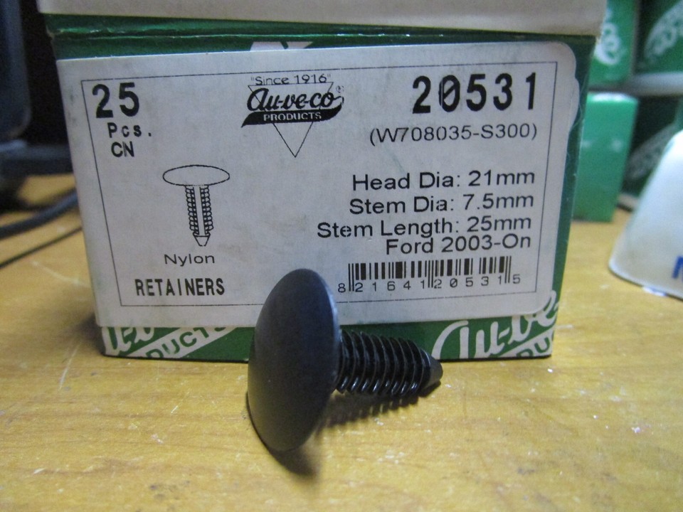 (25) Black Nylon Ford Bumper Cover Push-Type Retainer | eBay