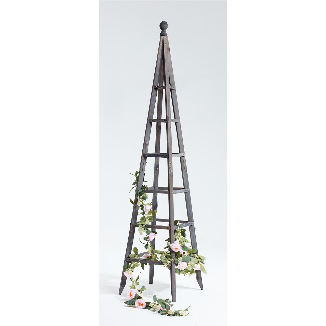 Wooden Garden Obelisk Triangular Outdoor Plant Support Structure ...
