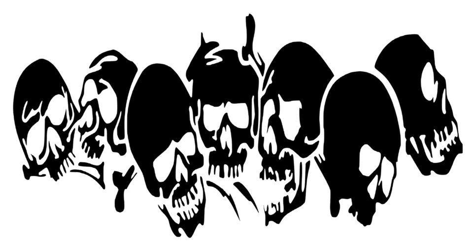 Skull Skulls Banner Decal Stickers Motorcycle Laptop Window Wall 22 ...