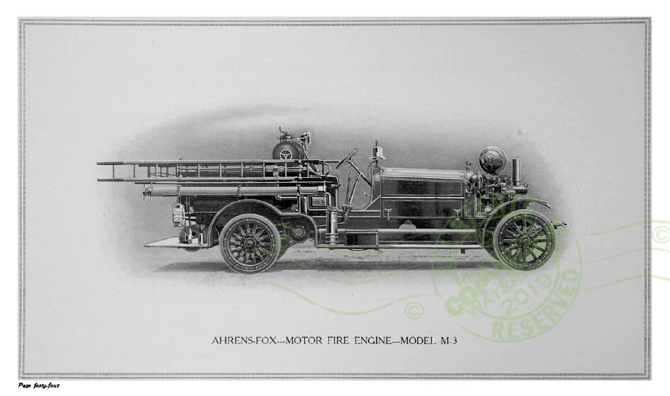 Ahrens-Fox Fire Engine Co (1918) CATALOGUE Fire Trucks Engines Chassis ...