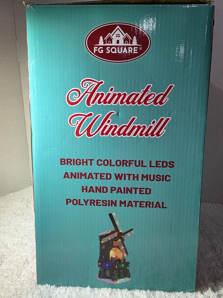 FG Square Animated Windmill With Music And LED Lights #289-1228 | eBay