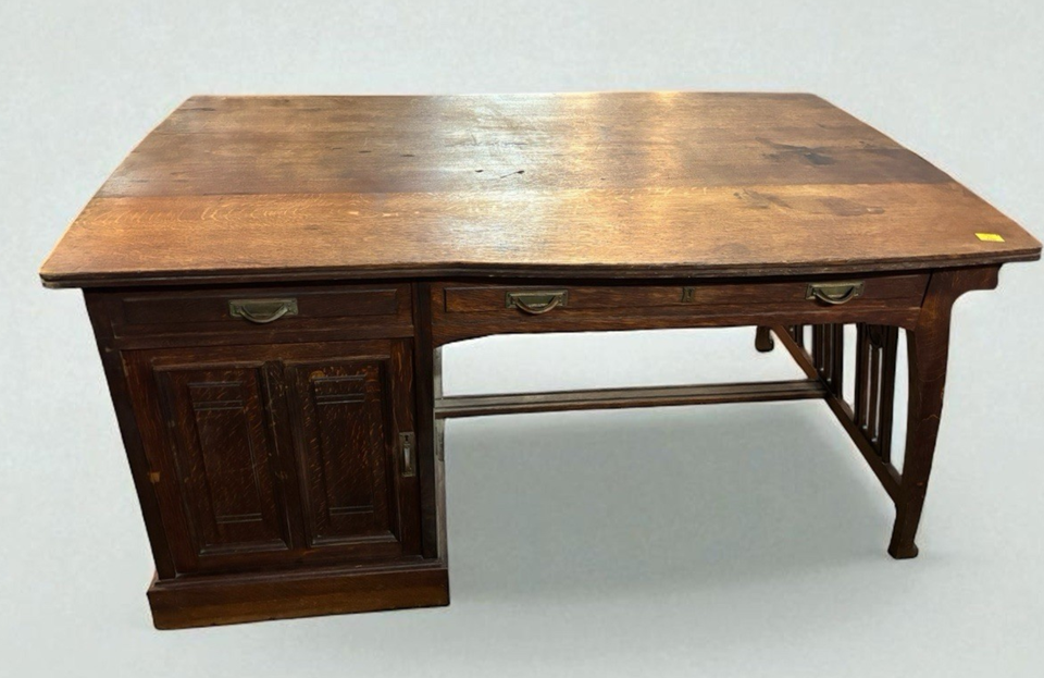 Vintage Art Nouveau Pedastal - Double Sided Partners Desk ,Striking ...