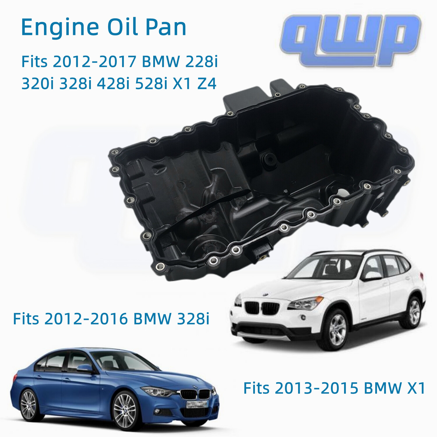 11137618512 Engine Oil Pan Fits 12 13 14 15 16 17 BMW 320i 328i 528i Z4 ...