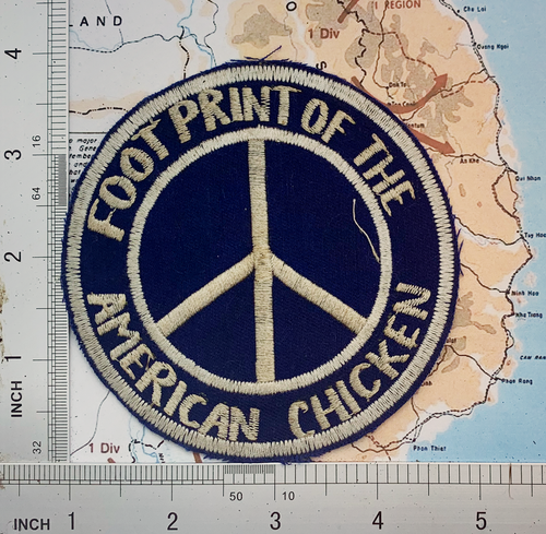 Patch , Vietnam War Slogan FOOTPRINT OF THE AMERICAN CHICKEN Patch , t8 ...