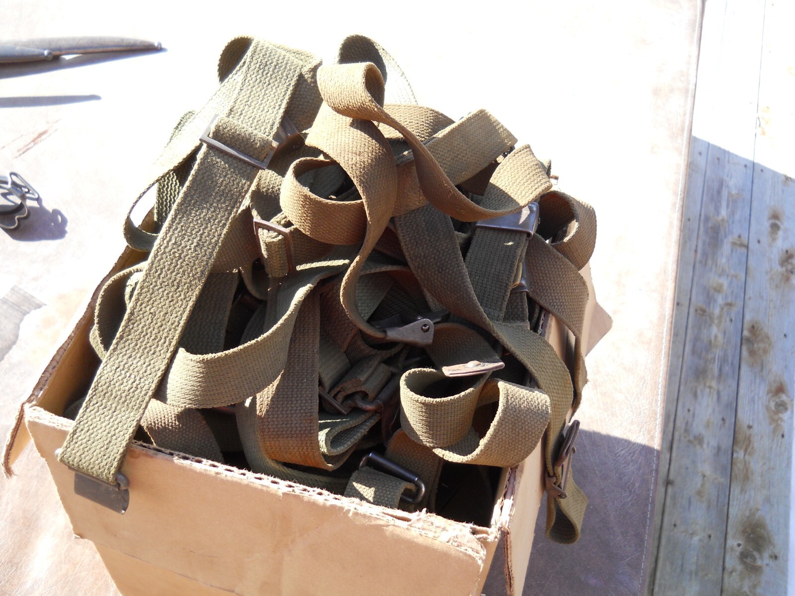 WW2 era US GI RIFLE SLING M1 GARAND 1903 03A3 cotton duck canvas OD w ...