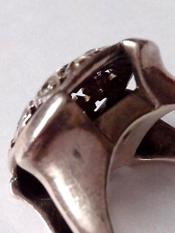 Huge Vintage Soviet USSR Ring Sterling Silver 925 Zircon Women's ...