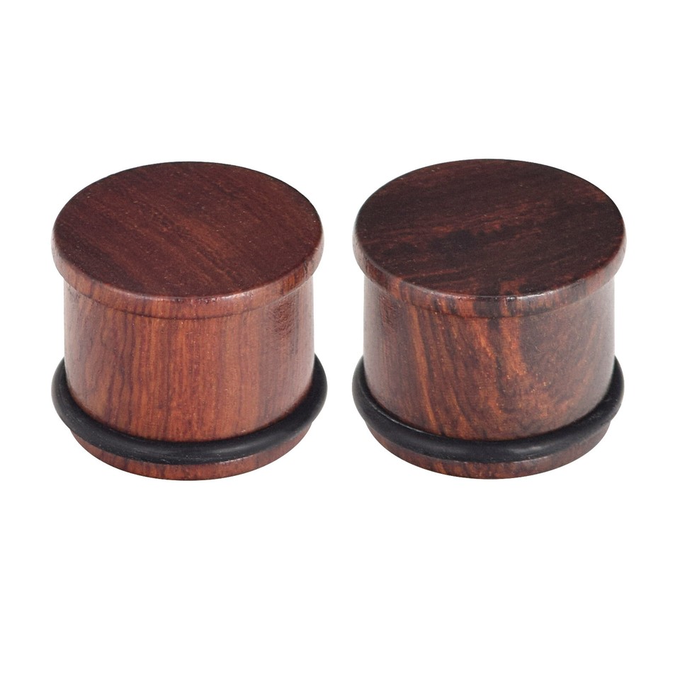Pair Organic Natural Wood Ear Gauges Ear Plugs Double Flared Piercing 8 ...
