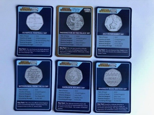 Change Checker 50p trading cards X6, no coins | eBay UK