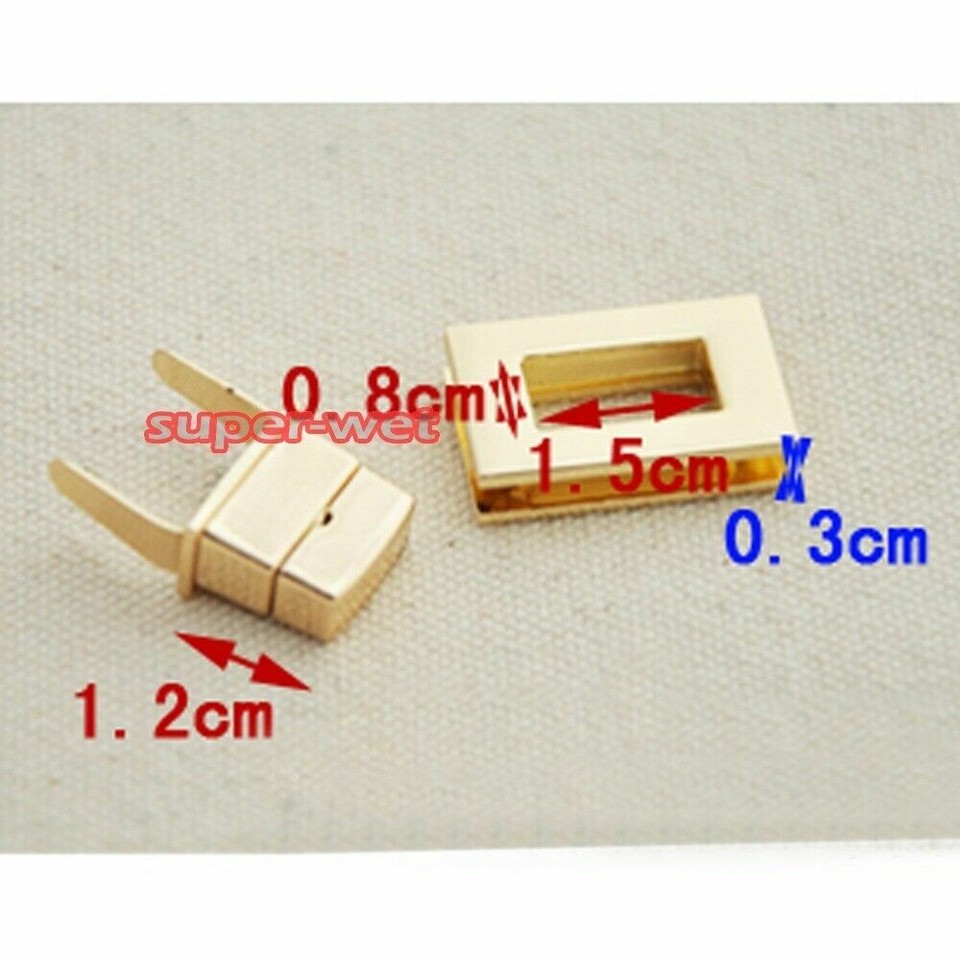 2 X Metal Bag Purse Closure Turn Twist Lock Clasp Fastener Craft Gold ...