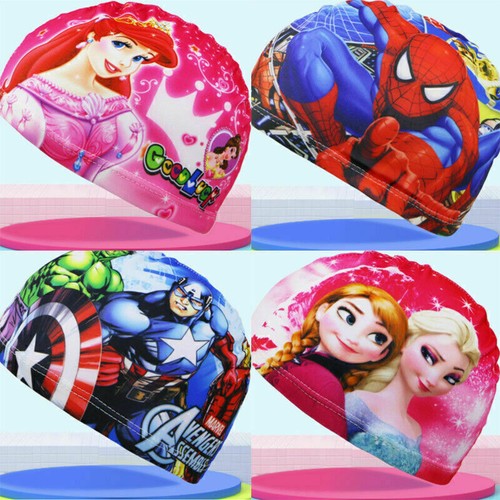 Kid Girl Boy Superhero Frozen Swimming Hat Toddler Lightweight Bathing ...
