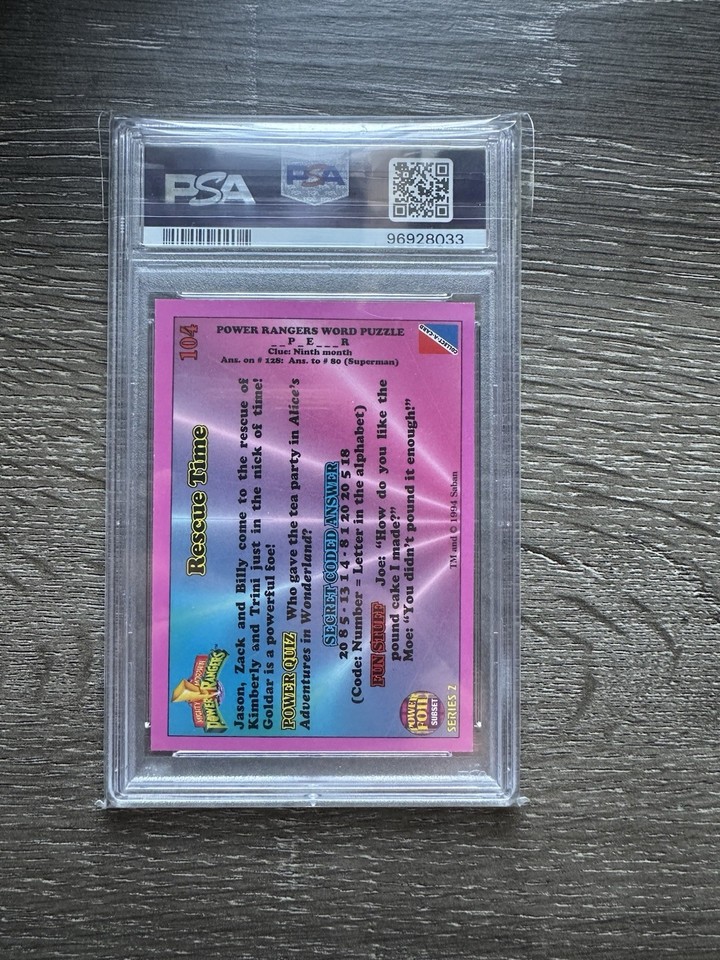 Mighty Morphin' Power Rangers 1994 Series 2 FOIL 104 PSA NM-MT 8 ONLY ...