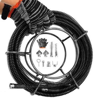5/8IN Drain Auger Cable Replacement Snake Clog Pipe Sewer Cleaner+6 ...