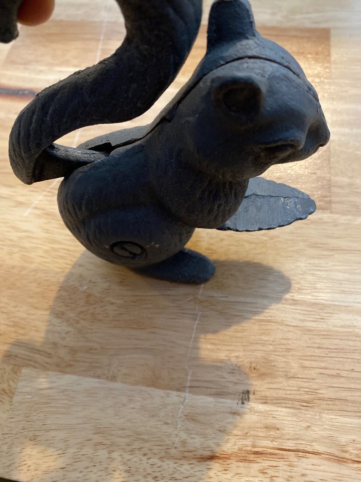 Squirrel Nutcracker Nut Cracker Cast Iron Metal Hefty Patina Collector ...