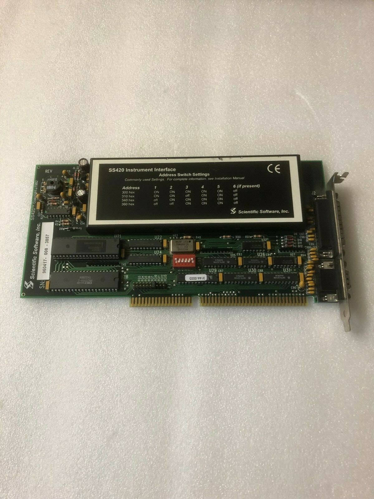 Scientific Software SS420 Instrument Interface ISA Card | eBay