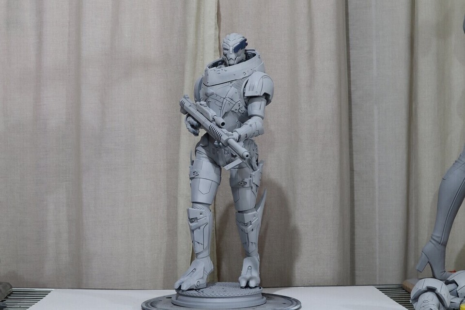 Garrus Vakarian 3D Printed Figure, Unpainted Mass Effect Model, Turian ...