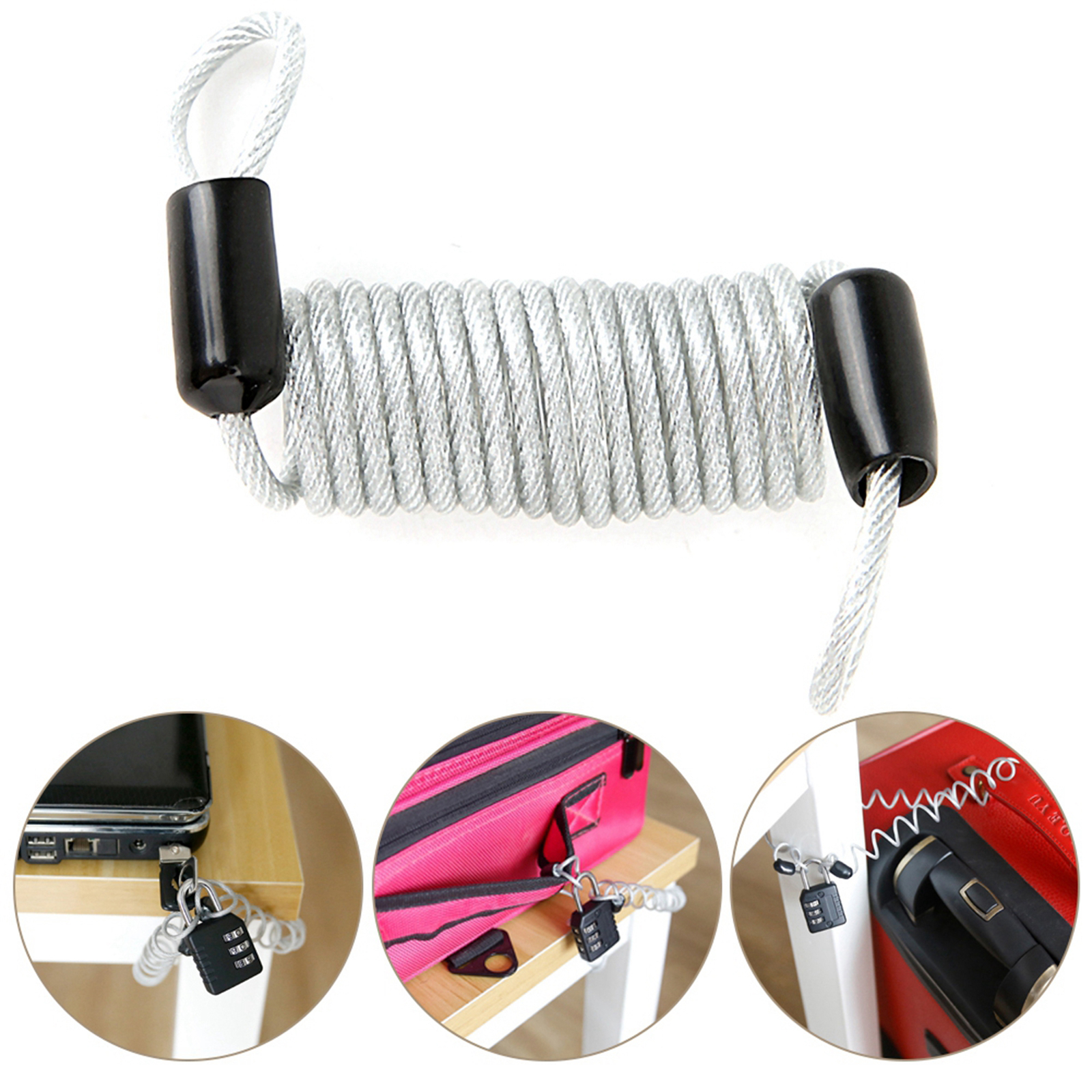 Anti Theft Steel Wire Lock Security Spring Wire Lock For Luggage ...