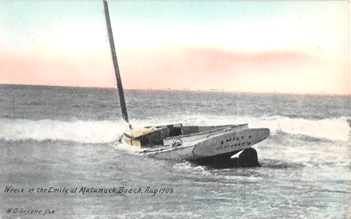 1909 Wreck of the Emily at Matunuck Beach RI post card | eBay