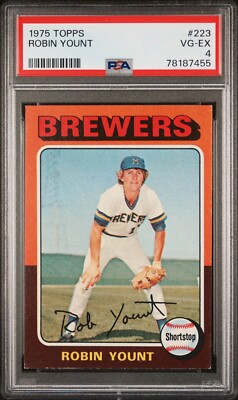 Robin Yount 1975 Topps Rookie Card (RC) #223- PSA Graded 4 VG-EX ...