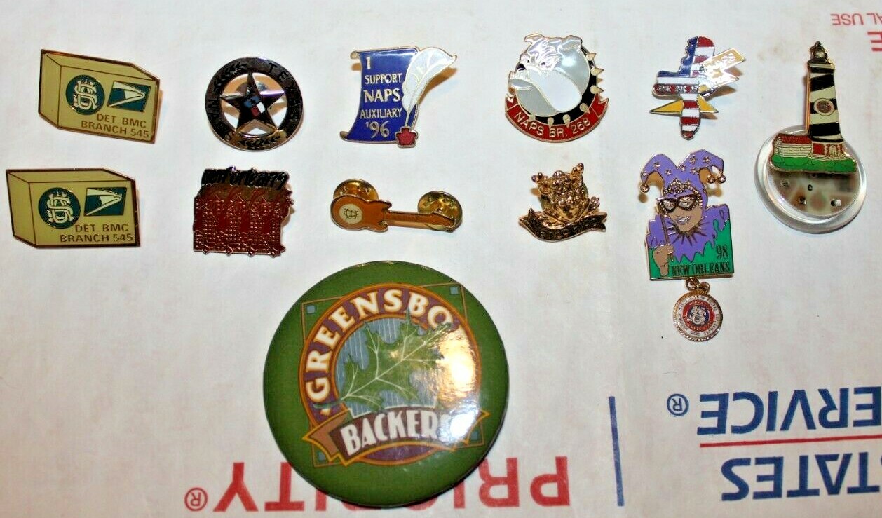 Lot of 10 National Association of Postal Supervisors Pins Buttons Post ...