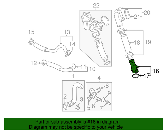 Genuine OEM Engine Coolant Outlet Flange for Audi 079121147G for sale ...
